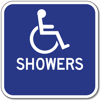 Aluminum Accessible Symbol Showers Sign - With or Without Arrows - 12x ...