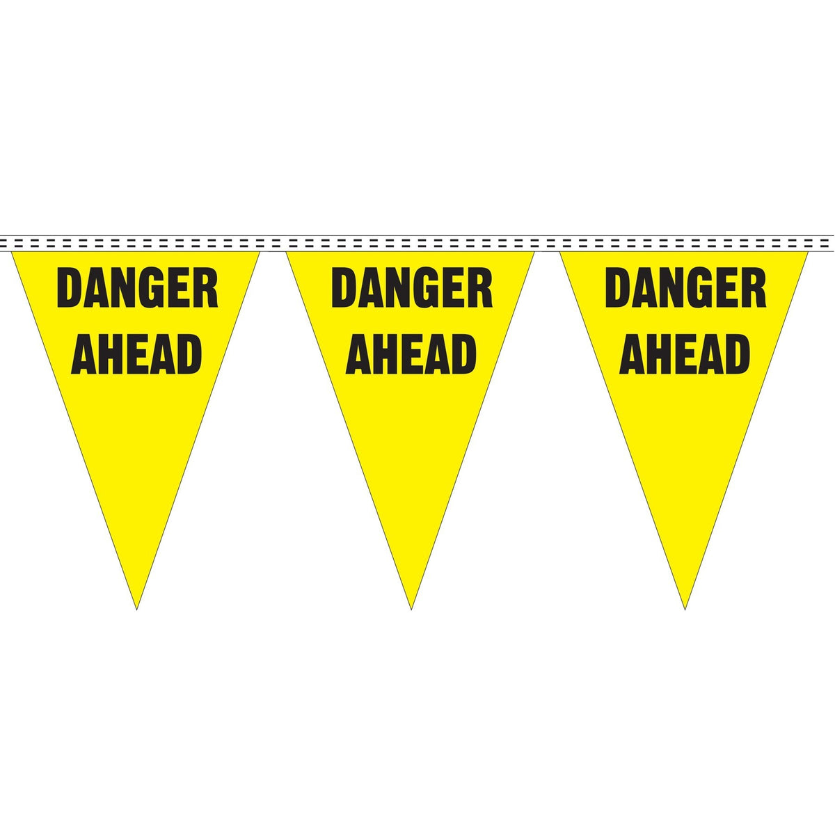 100' Safety Slogan Pennant (Danger Ahead)| PDQ Signs LLC