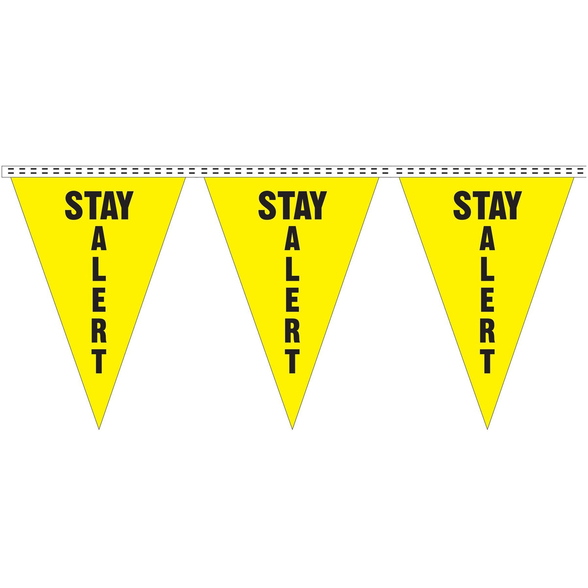 100' Safety Slogan Pennant (Stay Alert)| PDQ Signs LLC