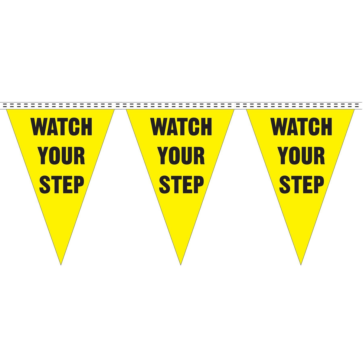 100' Safety Slogan Pennant (Watch Your Step)| PDQ Signs LLC