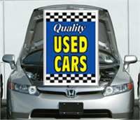 Under The Hood Single Sign - Quality Used Cars (Blue)| PDQ Signs LLC